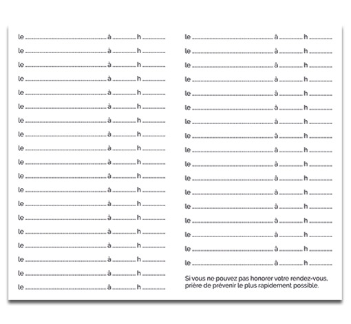 Carnets de rendez-vous